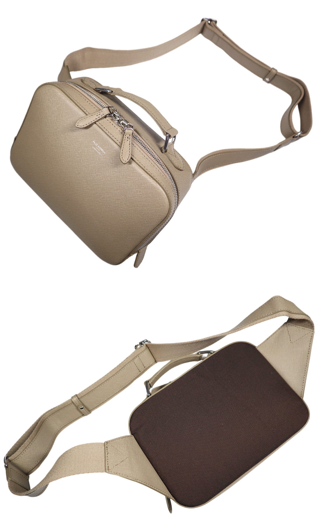 日本代購代標第一品牌【樂淘letao】－上品な優雅さと高い機能性！【 PELLE MORBIDA / ペッレモルビダ 】エレガントなドレスボディバッグ / ダークブラウン サフィアーノレザー